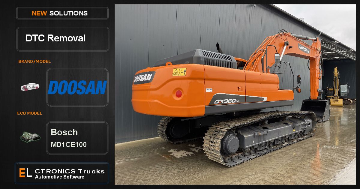 DTC OFF Doosan Bosch MD1CE100 Electronics Trucks software